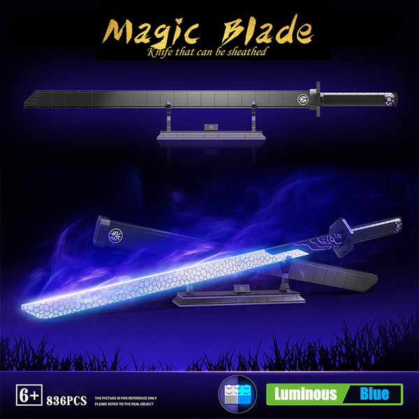 Anime Luminous Building Blocks Katana Ninja Sword Model Magic Knife ...