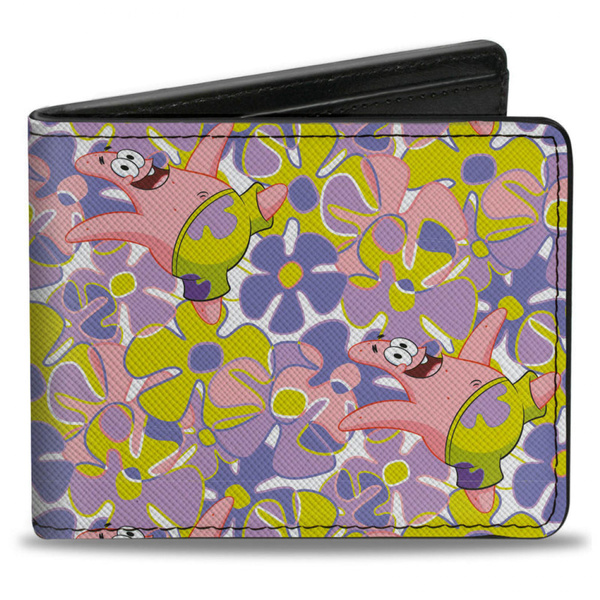 SpongeBob SquarePants Patrick Star and Flowers AOP Bi-Fold Wallet | Wish