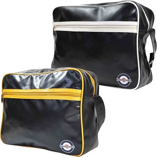 Lambretta Mens Retro Flight Faux Leather Zipped Cross Body Satchel Bag ...