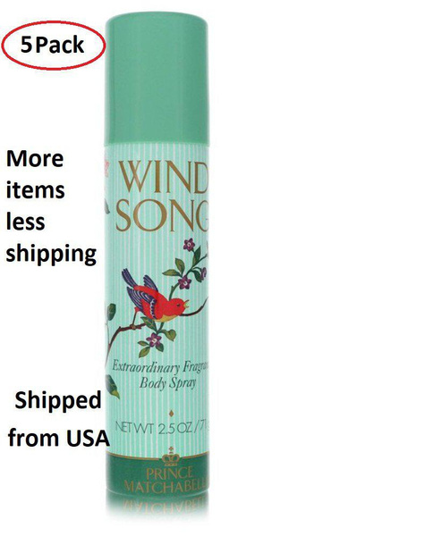 (5 Pack) of WIND SONG by Prince Matchabelli Deodorant Spray 2.5 oz | Wish