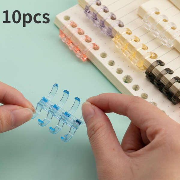 10pc 4-hole Binder Binding Ring Segmented Transparent Binding Buckle ...