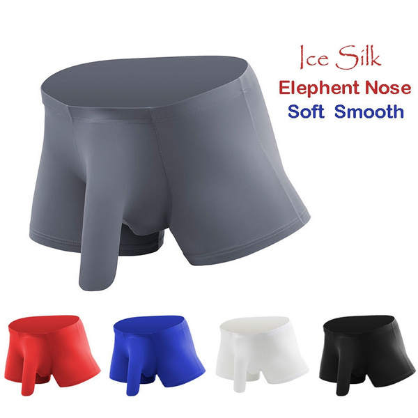Mens Lingerie Underwear Translucent Mesh Boxers Elephant Nose Sexy ...