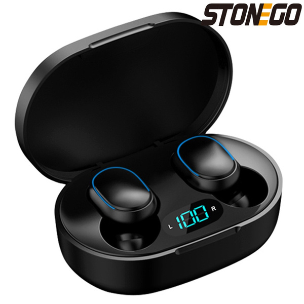 STONEGO 1PC Wireless Bluetooth 5.0 Touch Digital Display Earphone TWS ...