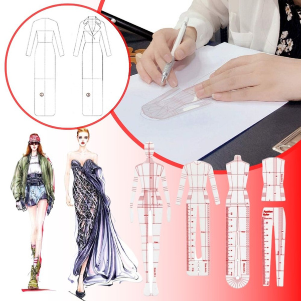 Fashion Illustration Rulers Set of 5PCS, Designer Clothing Drawing ...