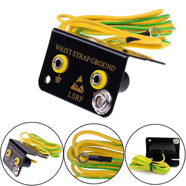 ESD Ground Socket Dual Banana Plug ESD 5ft Cable L Shaped Anti Static ...