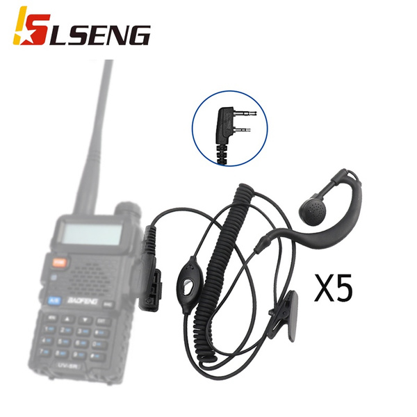 LSENG Walkie Talkie Earpiece Dual PTT Headset with Earplug Sleeve for ...