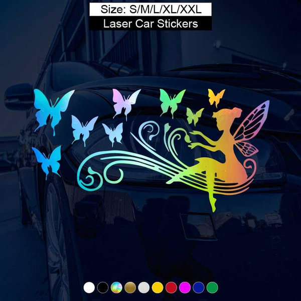 Car Stickers Butterfly and Beautiful Elves for Car Window Car ...