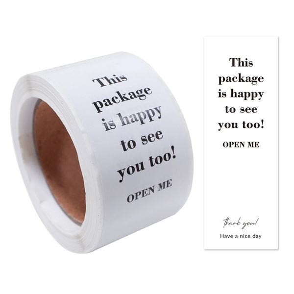 100pcs/roll Thank You Sticker Seal Labels This Package Is Happy To See ...