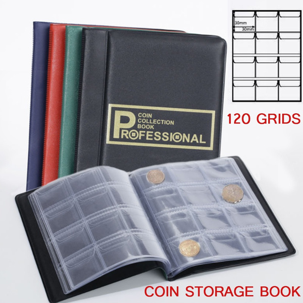 120 Coins Storage Book Collection Volume Folder Multi-Color Empty Coin ...