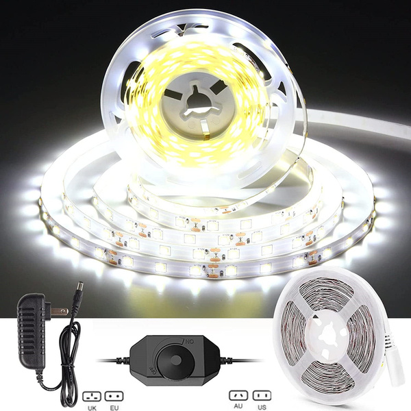 White/Warm White LED Strip Light, 12 Volt 16.4ft/5m LED Light Strip ...