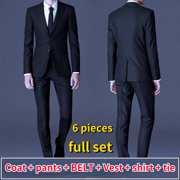 Slim suit men's suit three-piece business suit | Wish