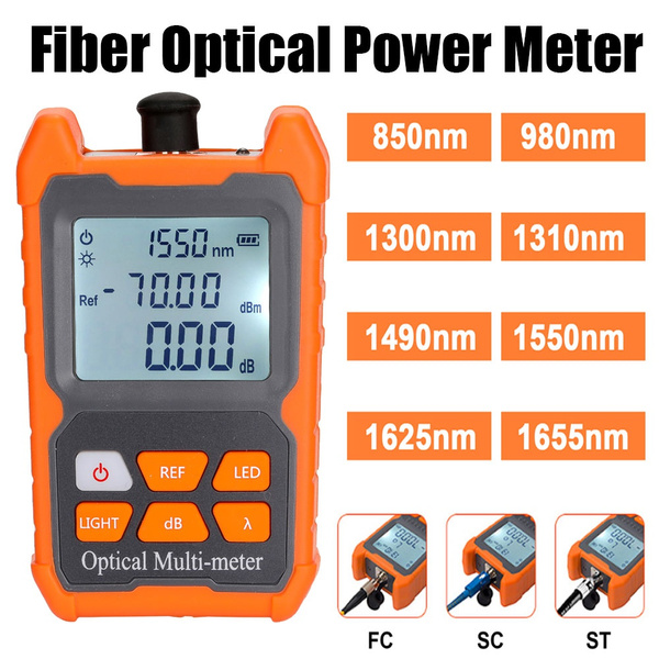 Portable Mini Fiber Optical Power Meter 8 Wavelengths with LED Light ...