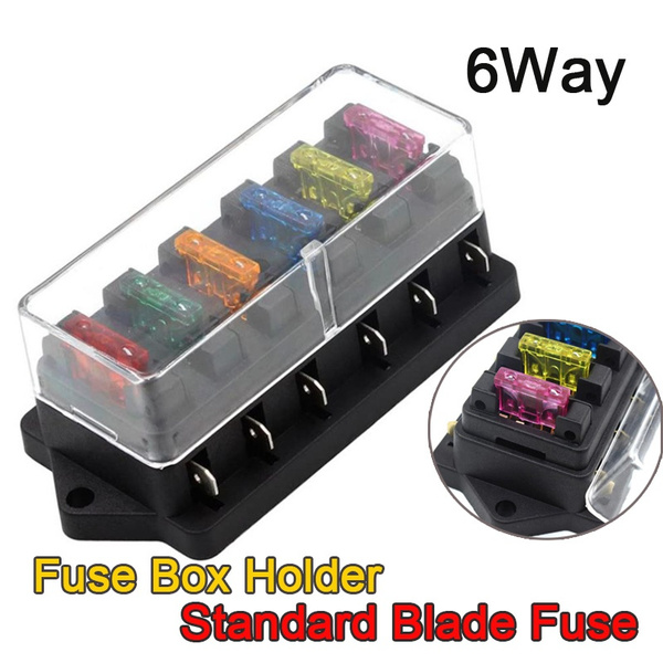 6 Way Fuse Box Block Fuse Holder Box Car Vehicle Circuit Automotive ...