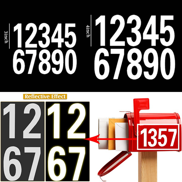 Number Digits Numeral Car Room Gate Vinyl Decal Reflective Stickers ...