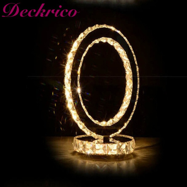 Modern round/Heart shaped Led table lamp Crystal table Lighting for ...