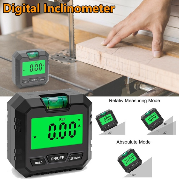 Mini Digital Inclinometer Spirit Level Box Protractor Angle Finder ...
