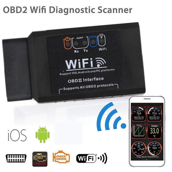 ELM327 OBD2 Black Safe V2.1 1pc For IOS For Android Car Auto Self-check Diagnose Faults ...