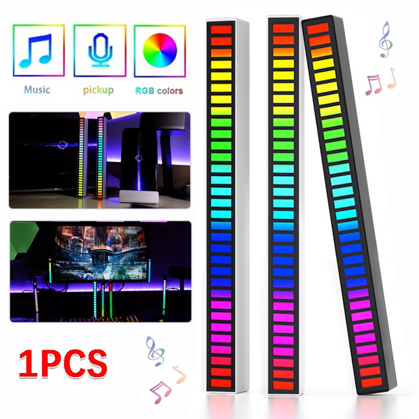 USB Rechargeable RGB LED Strip Light Music Sound Control Pickup Rhythm ...