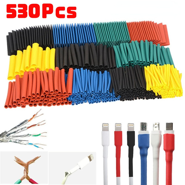 530Pcs/Set Polyolefin Shrinking Assorted Heat Shrink Tube Wire Cable ...