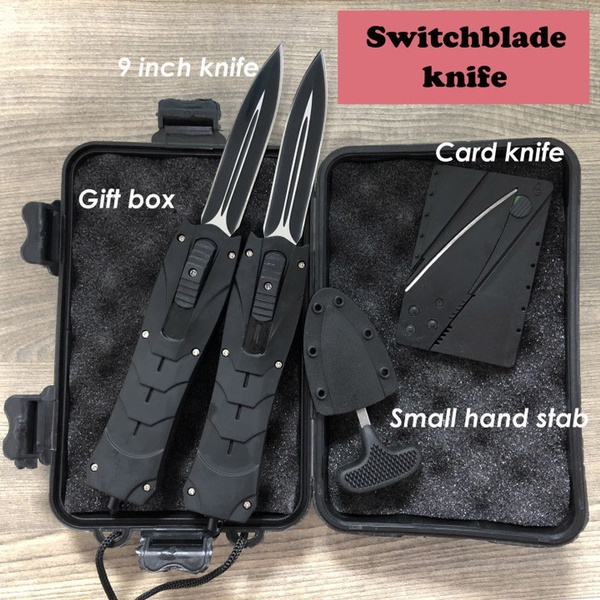 Tactical AUTO OTF Spring Assisted Open Knife Gifts Knives Set, 2 Colors ...