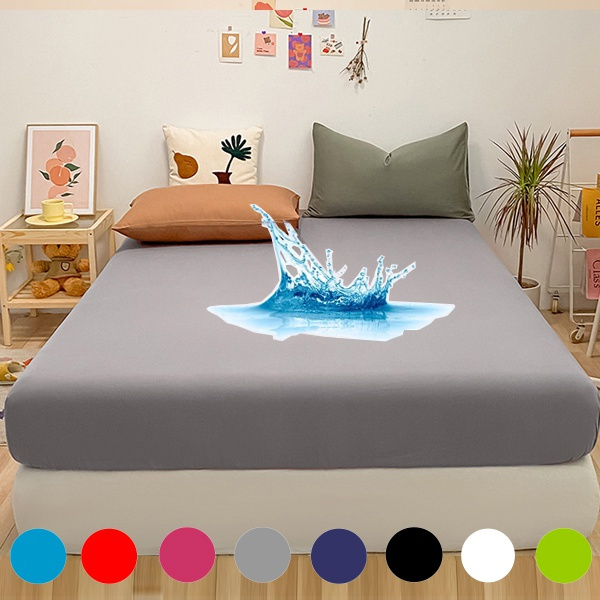 Multi Size Waterproof Solid Bed Fitted Sheet Nordic Adjustable Mattress ...