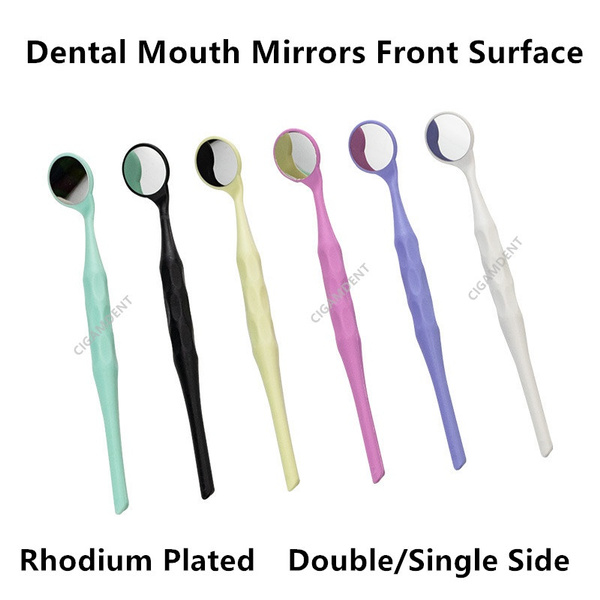 5Pcs Dental Odontoscope Rhodium Mouth Mirrors Front Surface Intraoral ...