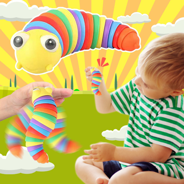 3D Printed Articulated Sticky Stretch Slug Fidget Toy Flexible Cool ...