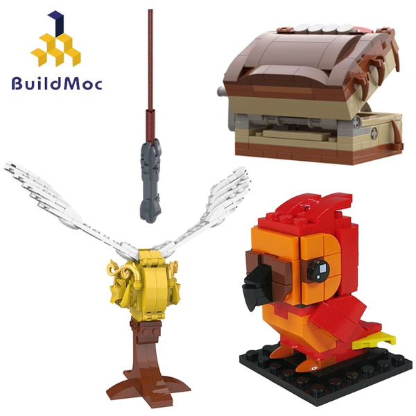 Buildmoc Magic Movie Figures Phoenix Fox BrickHeadz Magic Wand Golden ...