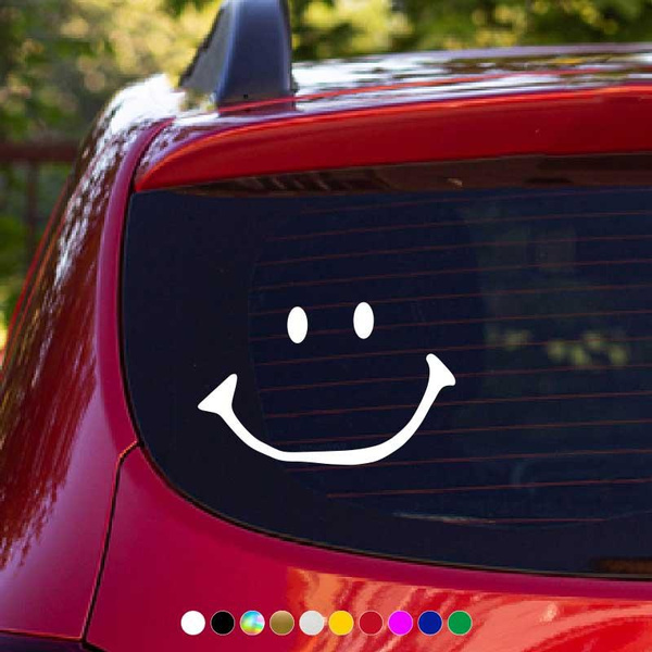 1PC Fuuny Smiley Car Stickers for Car Window Car Accessories Vinyl ...