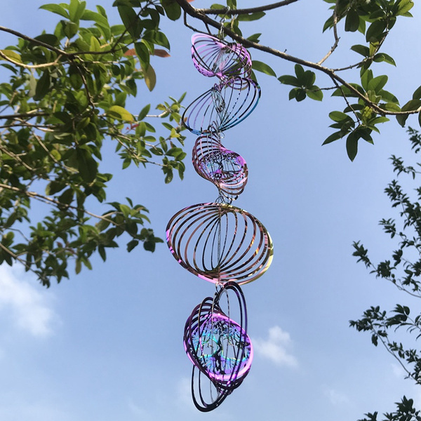 3D Rotating Wind Chimes Life Tree Wind Spinner Ornament For Home Decor ...