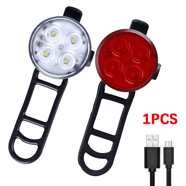 1 Pcs 4 LED Bicycle Rear Light USB Rechargeable Bike Light Safety ...