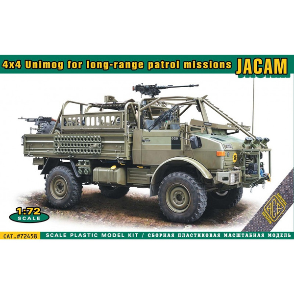 Scale model kit 1/72 JACAM 4x4 Unimog for long-range patrol missions ...