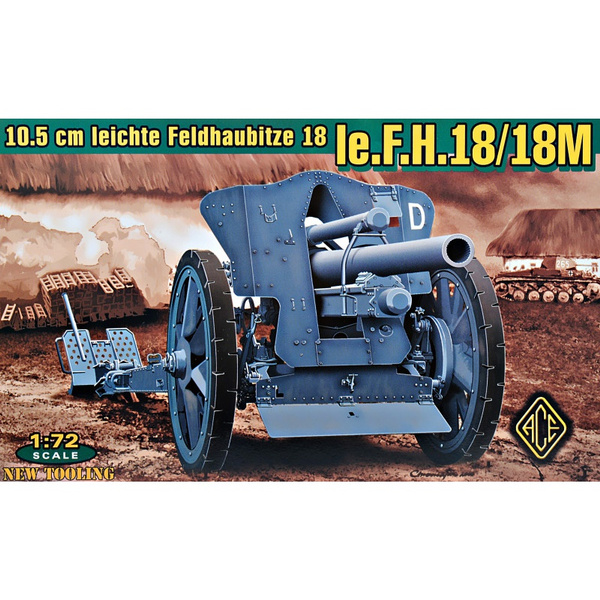 Scale model kit 1/72 German leFH 18 105mm Field Howitzer - Plastic ...