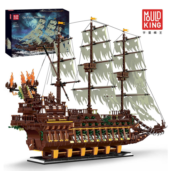Mould King Movies Series Building Blocks Flying Dutchmans Ship Model ...