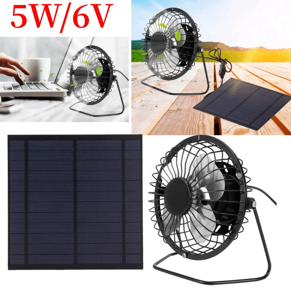 5W Mini Solar Panel With Portable Cooling Fan Photovoltaic Solar Panel ...
