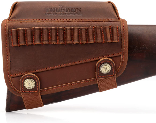 Tourbon Leather Rifle Stock Cheek Riser with .22 LR Caliber Shell ...