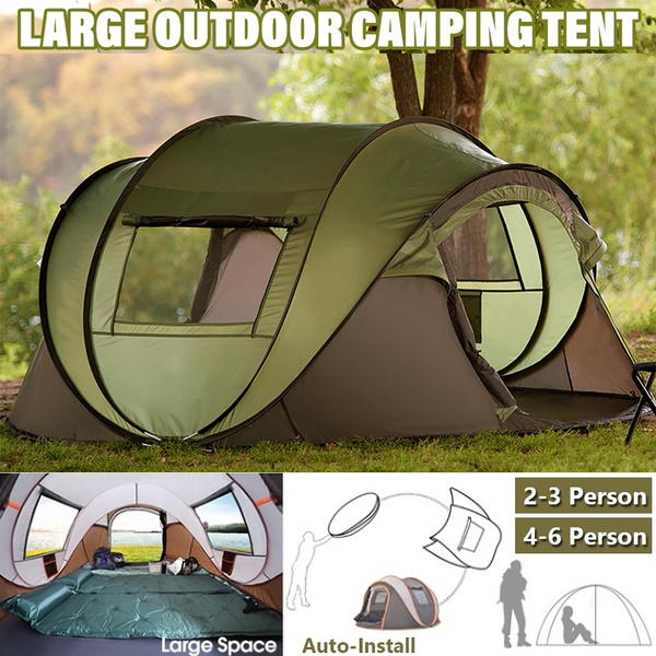 2-3/4-6 People Throw Tent Outdoor Automatic Tents Double Layer ...