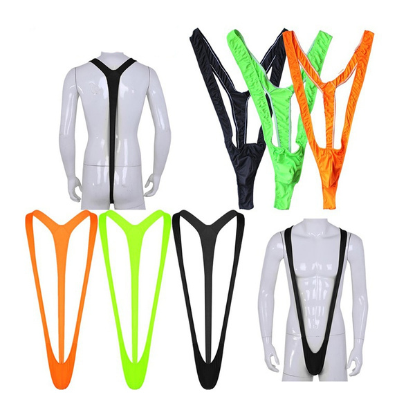 Men Mankini Swimsuit Underwear V Sling Swimwear Wrestling Singlet ...