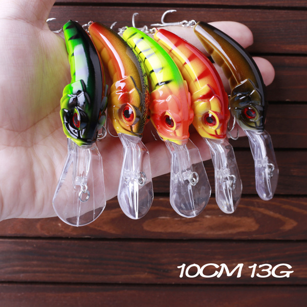 1PCS Large Diving Lip Crankbait 100mm 13g Floating Minnow Lure Fishing ...