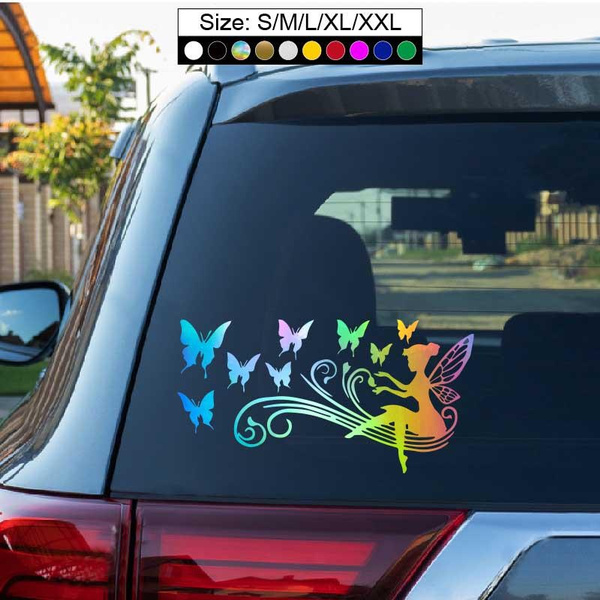 1PC Car Stickers Butterfly and Beautiful Elves for Car Window Car ...