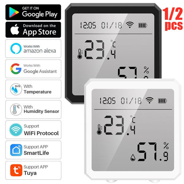 NEW Tuya Smart WiFi Temperature Humidity Detector Sensor Hygrometer ...
