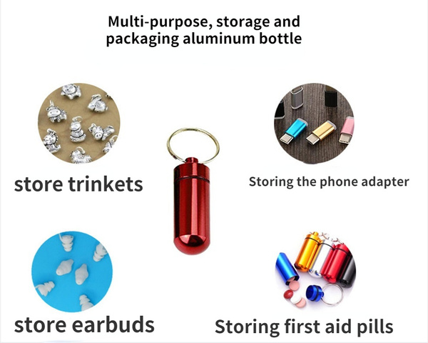 Waterproof Aluminum Metal Pill Box Storage Box With Keychain Outdoor ...