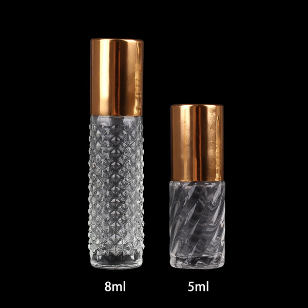 2 Pieces 5ml/8ml Empty Glass Roll on Refillable Bottles with Stainless ...