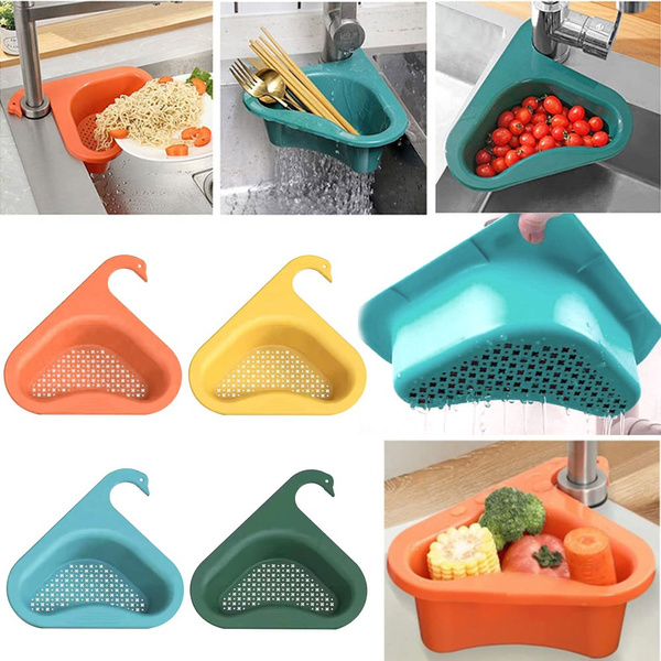 Kitchen Triangular Sink Strainer Basket Multi-Functional Corner Sink ...