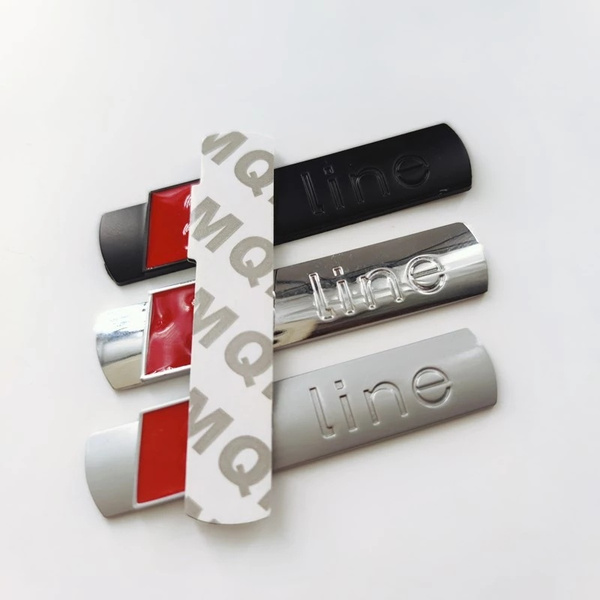3D metal car front grille adhesive S line emblem logo badge sticker ...