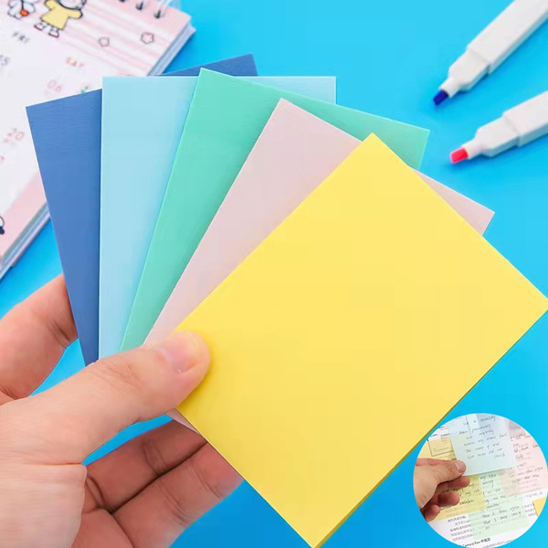 Transparent Sticky Notes 50 sheets L Size Memo Pad Bookmark Marker Memo ...
