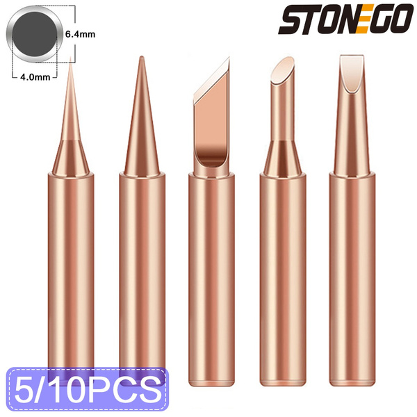 STONEGO 5PCS/10PCS Pure Copper Iron Tip Soldering Station Tip Welding ...