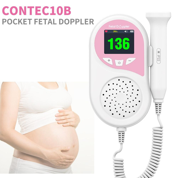 Home Fetal Doppler Meter Pocket LCD Digital Screen Baby Heart Monitor ...