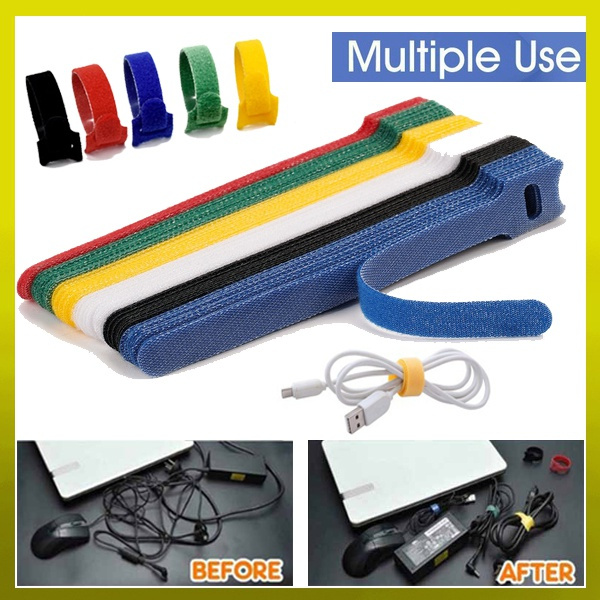 Releasable Cable Ties Colored Plastics Reusable Cable Ties Nylon Loop ...