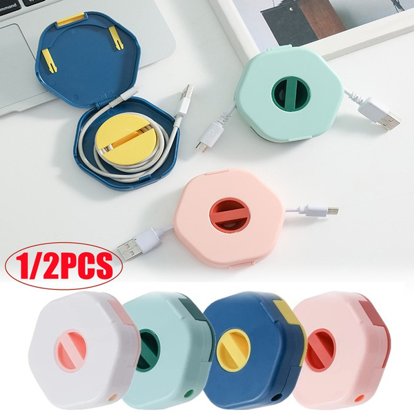 1/2Pcs Portable Cable Winder Rotatable Data Line Organizer Cord ...